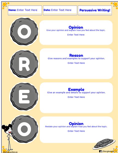 Oreo Themed Persuasive Writing Worksheet Template Worksheets Library