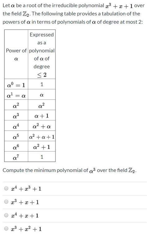 Solved Let A Be A Root Of The Irreducible Polynomial 23 X