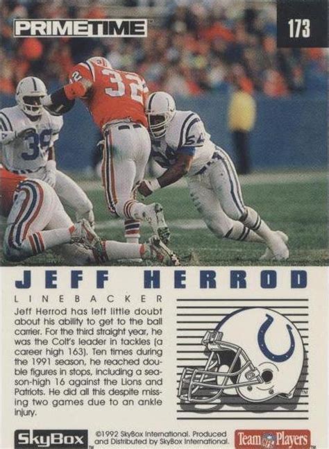 1992 Skybox Primetime Jeff Herrod 173 For Sale Ebay