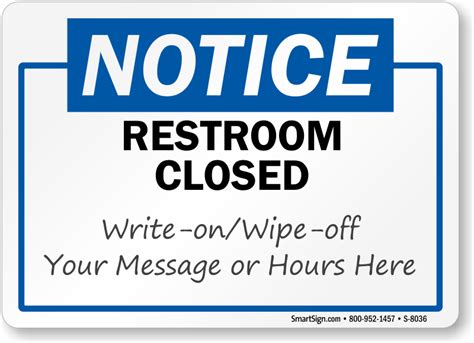 Restroom Closed For Cleaning Sign Custom Signs Nqetj
