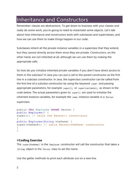 Java Inheritance And Constructors Explained Pdf Constructor Object