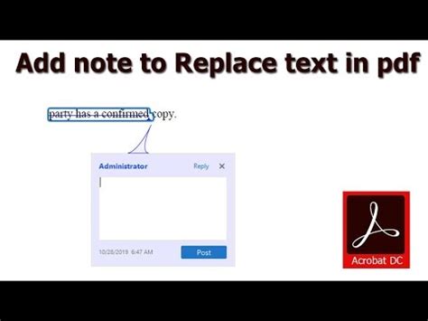 How To Create Add Note To Replace Text Into PDF In Acrobat Pro Dc The Graphic Home