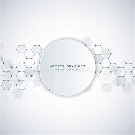 Abstract Science Background With Hexagons And Molecules Stock Vector Illustration Of Concept