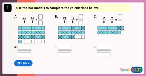 Year 4 Subtract 2 Fractions Lesson Classroom Secrets Classroom Secrets