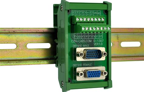 CZH LABS DIN Rail Mount DSUB DB15HD Male Female Header Interface Module D SUB Breakout Board