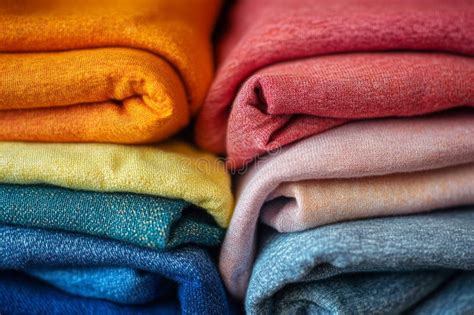 Colorful Folded Fabrics Showcasing Vibrant Textures And Hues Neural Network Ai Generated Stock