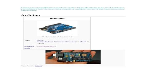 Arduino Es Una Plataforma Electrónica De Código Abierto Basado En El Hardware Y El Software