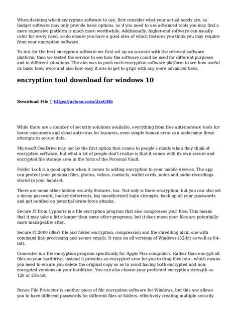 Fillable Online Choosing The Right File Encryption Software A Simple
