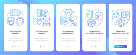 Get Started With Segmentation Blue Gradient Onboarding Mobile App Screen Stock Illustration