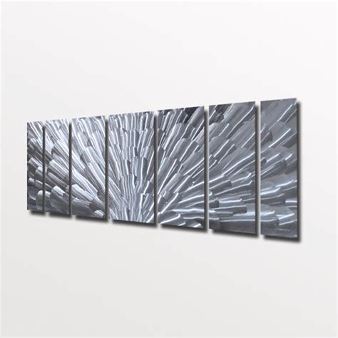 Large Metal Wall Art Sculpture Silver Abstract Bloom By Brian M Jones