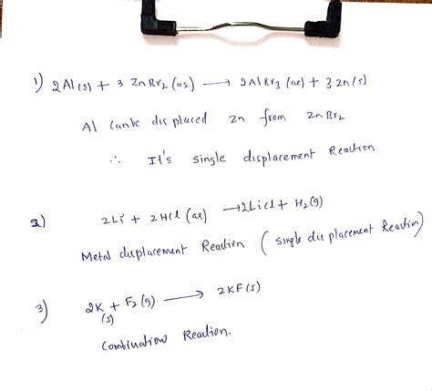[solved] Please Classify Classify Each Chemical Reaction Reaction Type Course Hero