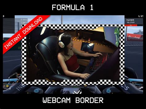 F1 Camera Overlay Formula 1 Webcam Border For Twitch Livestream Racing Game Race Cam