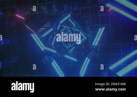 Animation Of 6g Text Over Scope Scanning And Computer Circuit Board