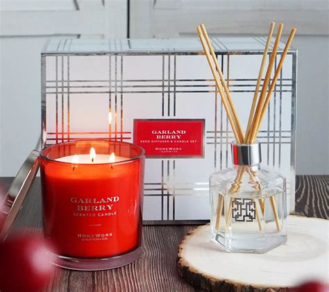 Homeworx By Slatkin Co Garland Berry Candle And Diffuser Set