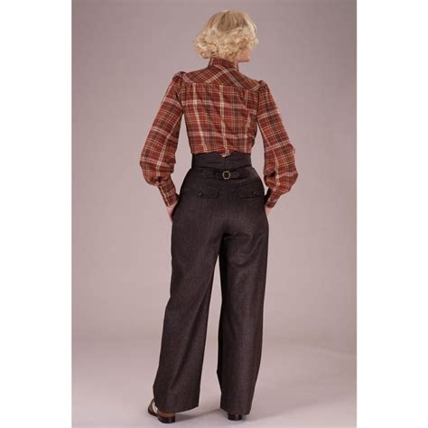 Emmy The Good Old Grandpa Pants Brown Pinstripe Tweed Marie Marie