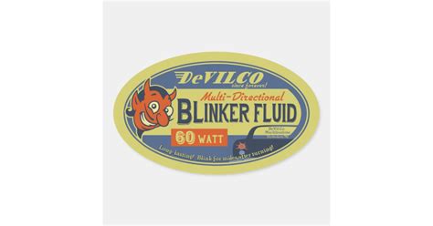 Devilco Blinker Fluid Oval Sticker Zazzle