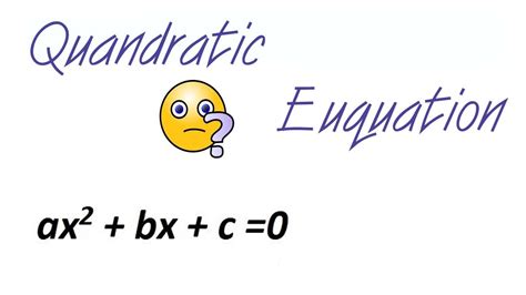 Quadratic Equation Easy Tutorial For Beginners Solve Equation Youtube