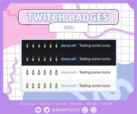 Soju Different Flavors Korean Drink Sub Bit Badge Emote Twitch Etsy