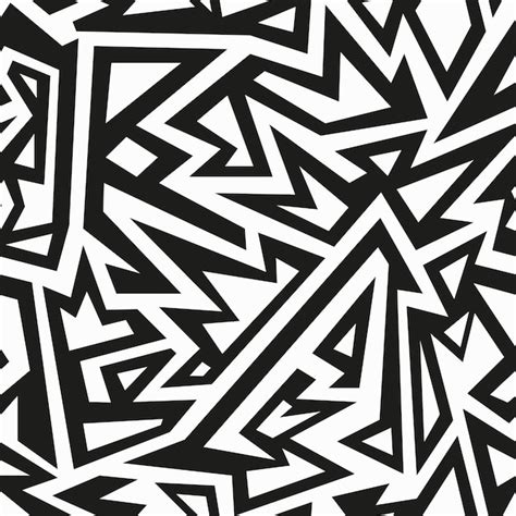 Premium Vector Monochrome Geometric Seamless Pattern