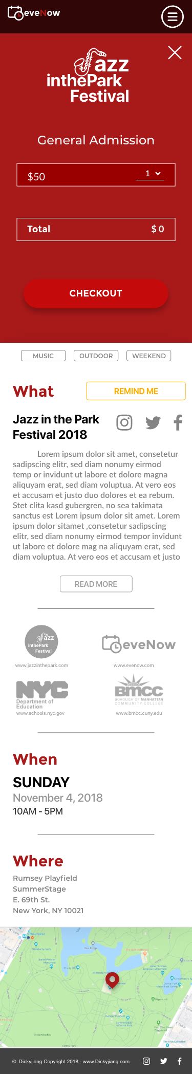 Event Organizer Responsive Landing Page Adobexd 2 On Behance