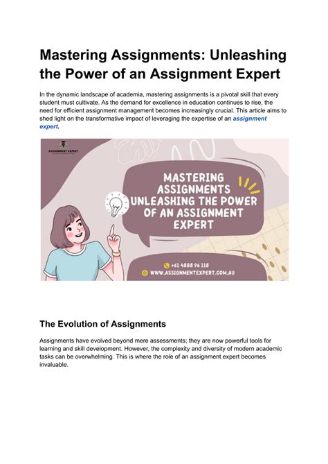 Ppt Mastering Assignments Unleashing The Power Of An Assignment Expert Powerpoint