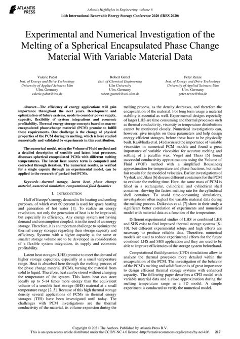 Pdf Experimental And Numerical Investigation Of The Melting Of A Spherical Encapsulated Phase