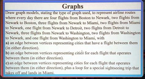 solved graphs draw graph models stating the type of graph used to