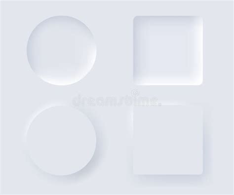 Neumorphism Vector Design Element Set Trendy Interface For