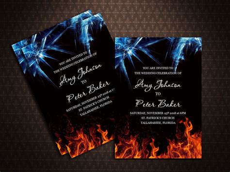 Fire And Ice Party Birthday Invitation Set Easy Templates