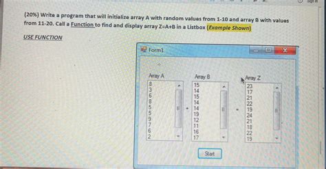 Solved Sign In 20 Write A Program That Will Initialize