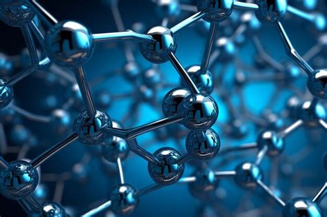 Premium Ai Image Blue Molecular Structure