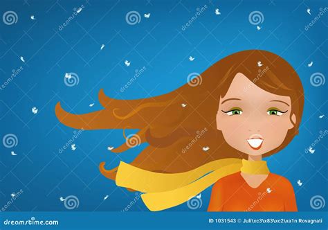 Winter Wind Blown Stock Vector Illustration Of Hair Blown 1031543