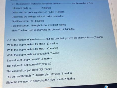 Solved Q1 The Number Of Reference Node In The Circuit Is