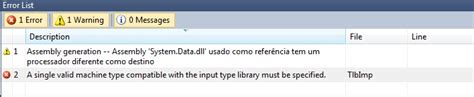 C Erro E Aviso Ao Alterar A Plataforma De Anycpu Para X64 Stack
