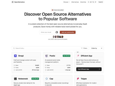 Saas 太貴？openalternative 幫你找到最佳開源替代方案 免費資源網路社群