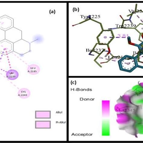 2d Interaction Of 4jsx Mtor And Nuciferine A 3d Interaction Of