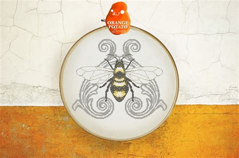 Bumblebee Counted Cross Stitch Pattern Design Instant Pdf Download Soft Country Chic Insect