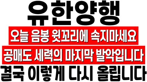 유한양행 주가 전망 렉라자 Fda 승인에도 오르지 못 한 이유 공매도 세력의 마지막 발악 내일 이렇게 대응하세요 유한양행 주식 분석 유한양행 목표가 유한양행