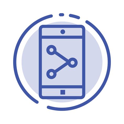 App Share Mobile Mobile Application Blue Dotted Line Line Icon 13336414