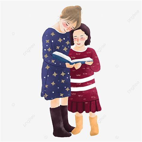 아름 다운 일러스트 핸드 드로잉 자매 들 Png 요소 자매 아름다운 손으로 그린 Png 일러스트 및 Psd 이미지 무료 다운로드 Pngtree