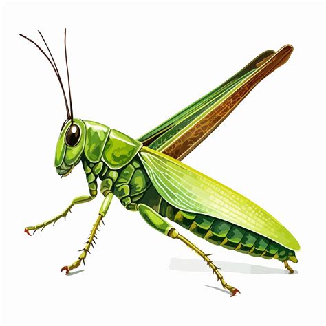 Detailed Grasshopper Sketch Vector Illustration Isolated On White