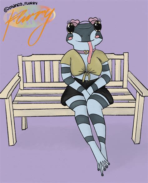 Froggy Waiting For Her Date Wonder Who He Is Art By Me Rfurry