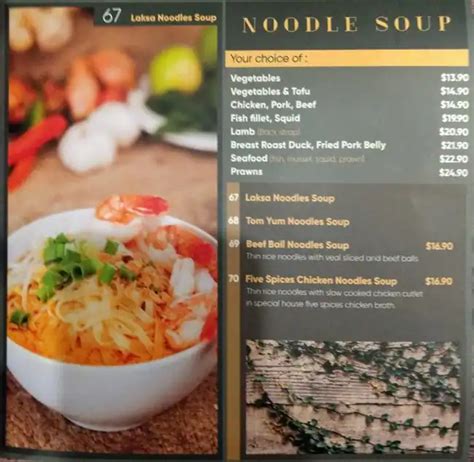 Menu At Tommy Thai Smile Restaurant West Ryde