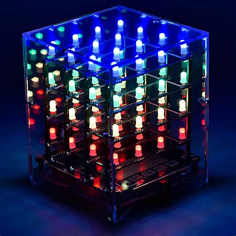 4x4x4 Rgb Led Cube Kit For Arduino Keyestudio Ks0575