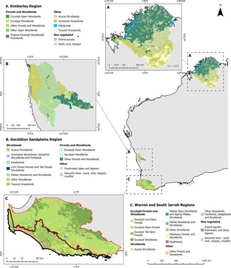 Different Vegetation Types Found Within The A Kimberley B Geraldton