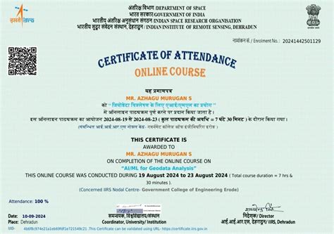 Isro Ai Machinelearning Geodata Continuouslearning Azhagu Murugan S