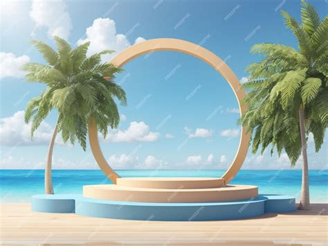 Premium Ai Image Dimensional Elegance 3d Render Abstract Mockup Scene With Podium