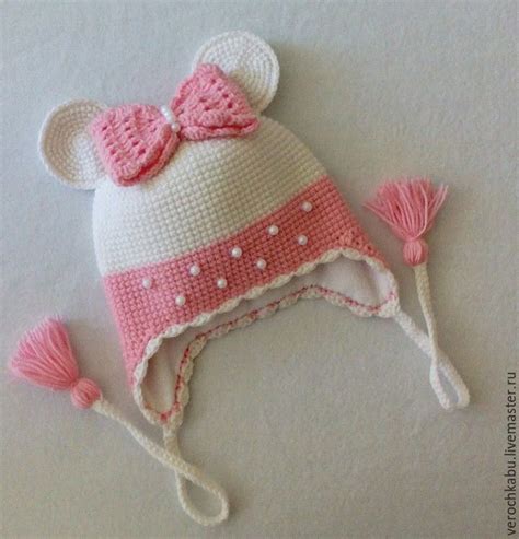 Комплект для девочки Вязаная шапочка и манишка Минни Минни Маус в интернет магазине на