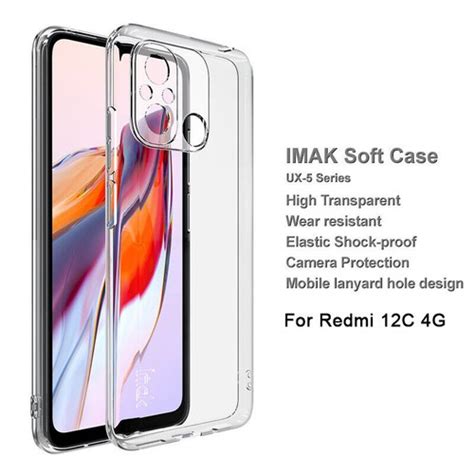For Xiaomi Redmi 12c Case Clear Silicone Shockproof Phone Cover