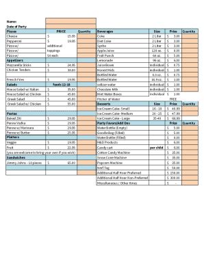 Fillable Online Order Form Xlsm Fax Email Print PdfFiller